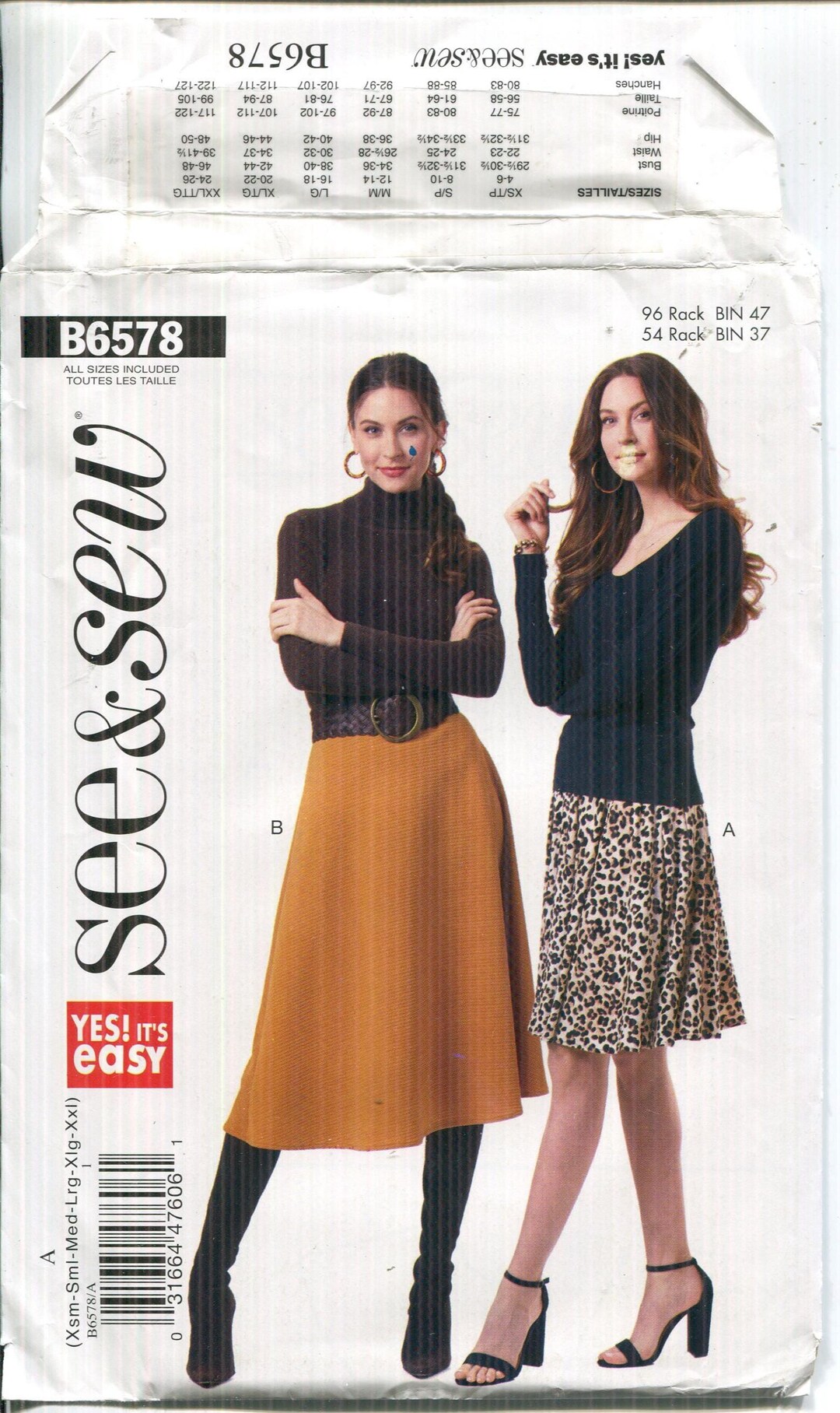 Misses Pattern, Full and Semi Full Skirt, Above Knee & Mid Calf ...