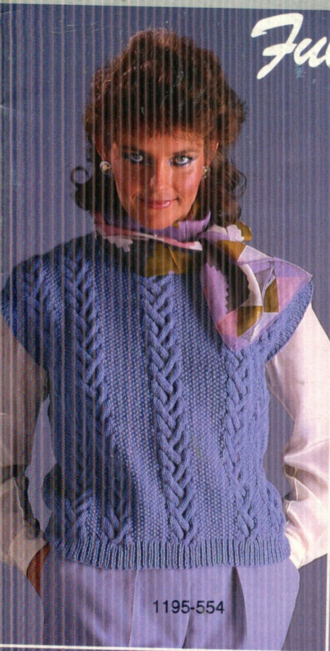 Misses Full Figure Extended Shoulder Vest Cable Knit Details PDF ...