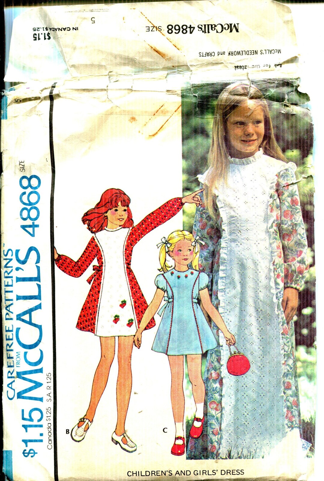 Pattern Girls Dress, Zipper Back Opening, Tie Belt, Front Ruffling ...