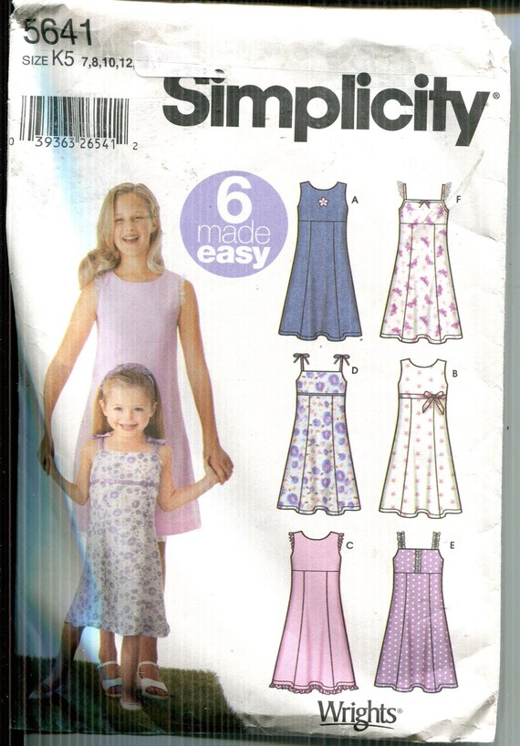 Pattern Childs Girls Princess Seamed Dress W/neckline - Etsy
