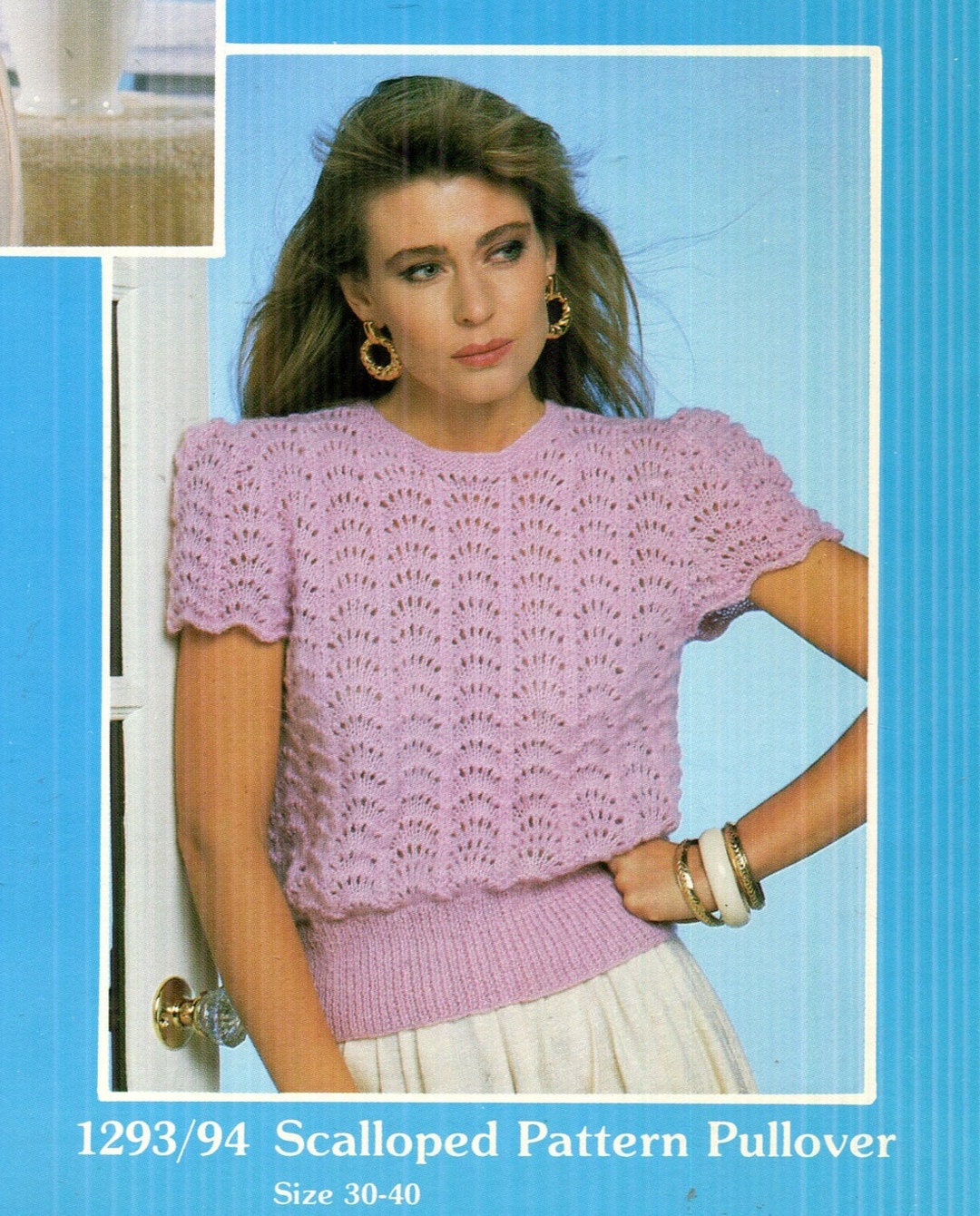 Misses' Short Sleeve Scalloped Pattern Pullover Sweater Top Misses PDF ...