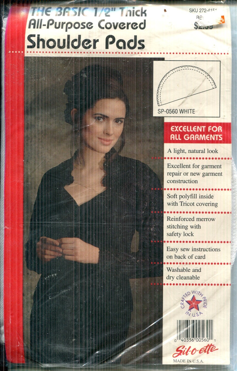 Set of Basic Shoulder Pads, 1/2 Inch Thick Pad, Light Natural Look ...