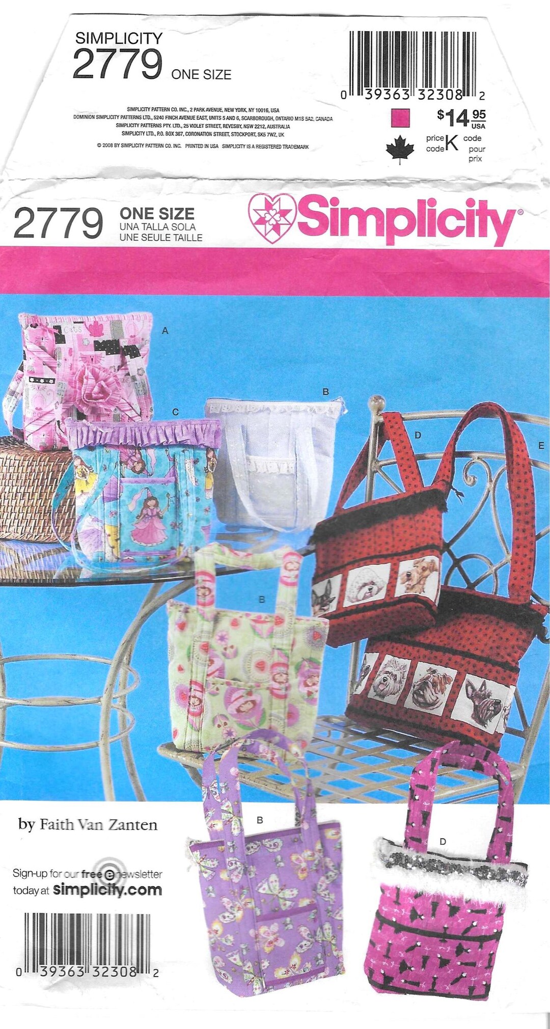 Uncut Simplicity 2779 Sewing Pattern for Girls Handbags Made With ...
