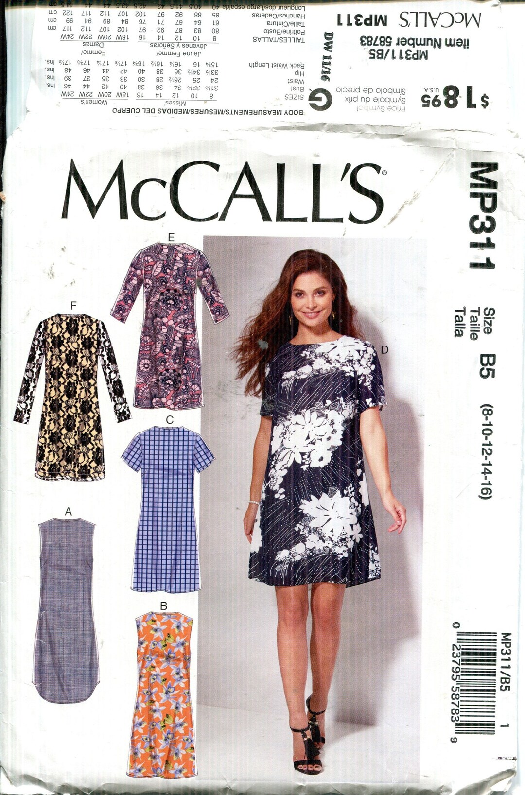 Pattern Misses' Dresses, Fitted Dresses Have Back Invisable Zipper ...