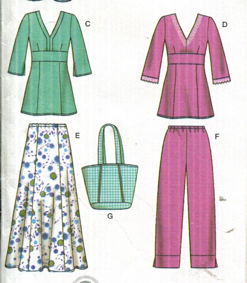 Pattern Misses' Skirt, Cropped Pants, Pullover Dress in Two Lengths or ...