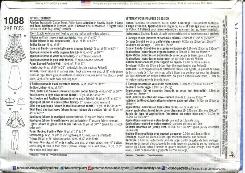 Pattern 18 Girl Doll Clothes Frozen Costumes american Doll UNCUT ...