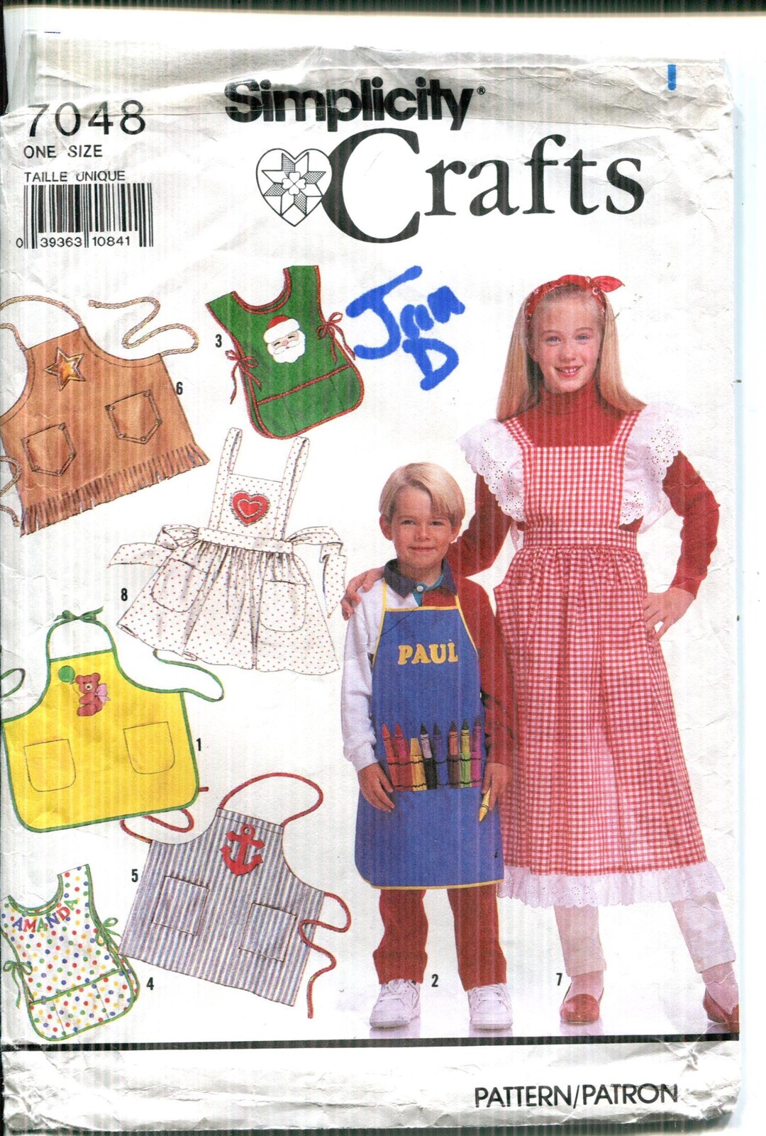 Childs Unisex Apron Pattern | Eight Different Aprons for Play, Cooking ...
