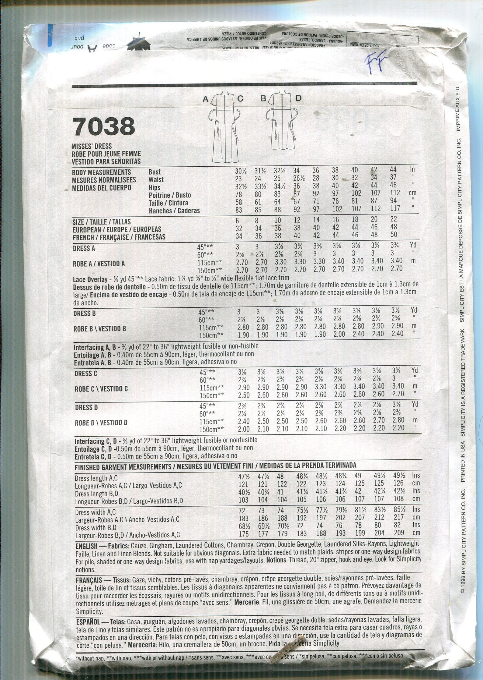 Pattern Misses' Dress/jumper Princess Seams Tie Back - Etsy