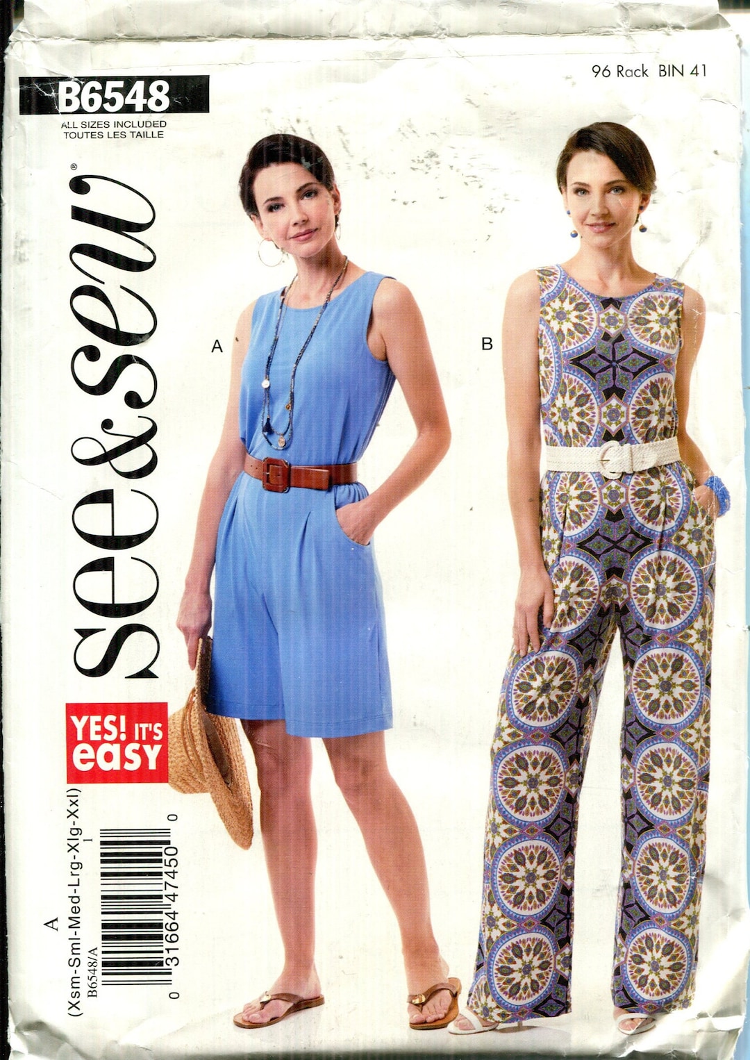Pattern Misses ' Pull on Jumpsuits, Blouson Bodice, Elasticized ...