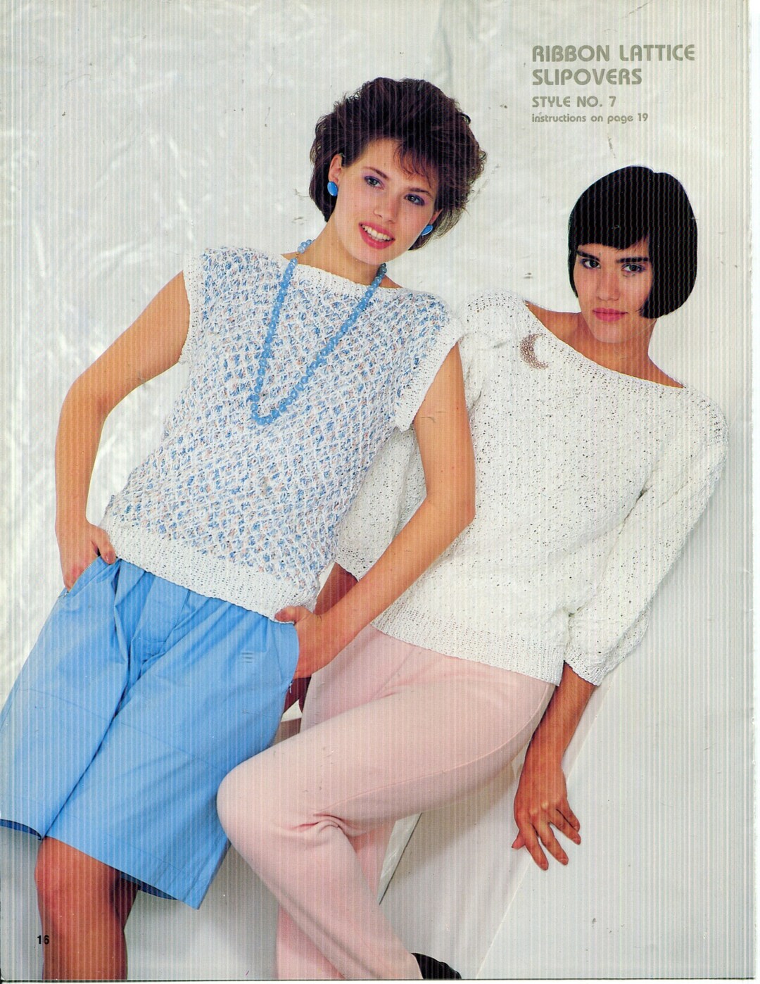 Misses' Ribbon Lattice Slipover With or Without Sleeves Sweater ...