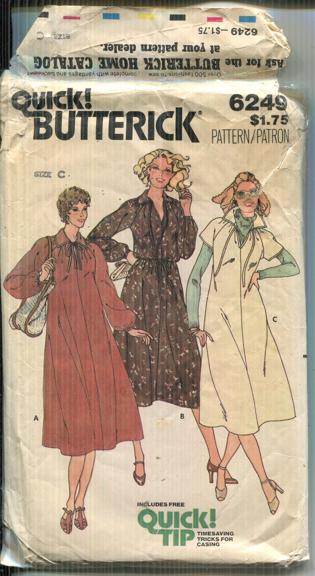 Loose Fitting Dress Sewing Pattern 1980s Butterick CUT Quick Series ...