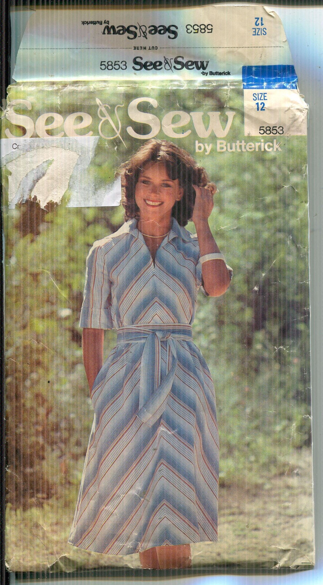Misses Dress Pattern With Belt, Flared Bias Cut Below Knee, Pointed ...
