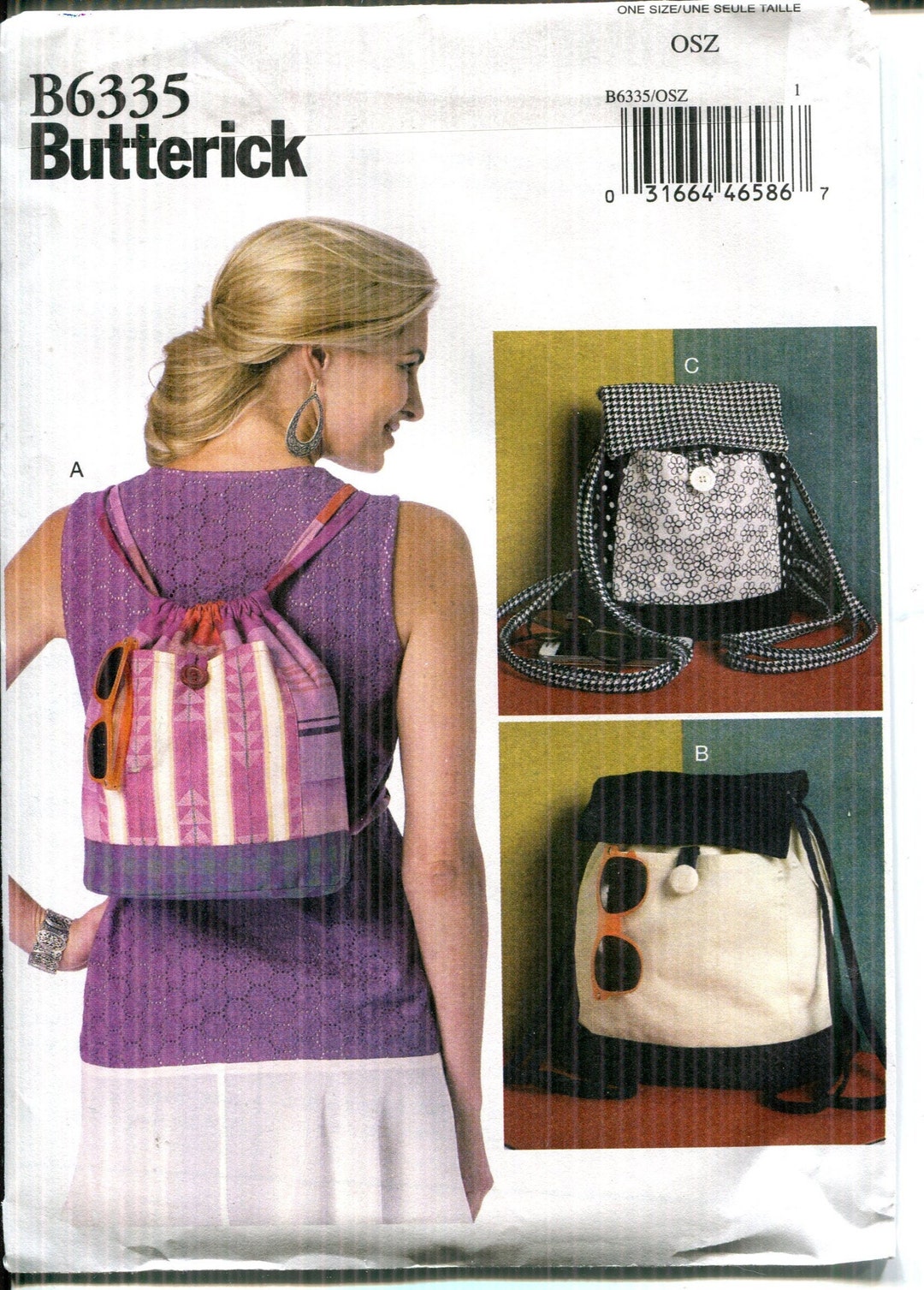Pattern for Lined Backpack, Shopping, School, Fashion Backpack UNCUT ...