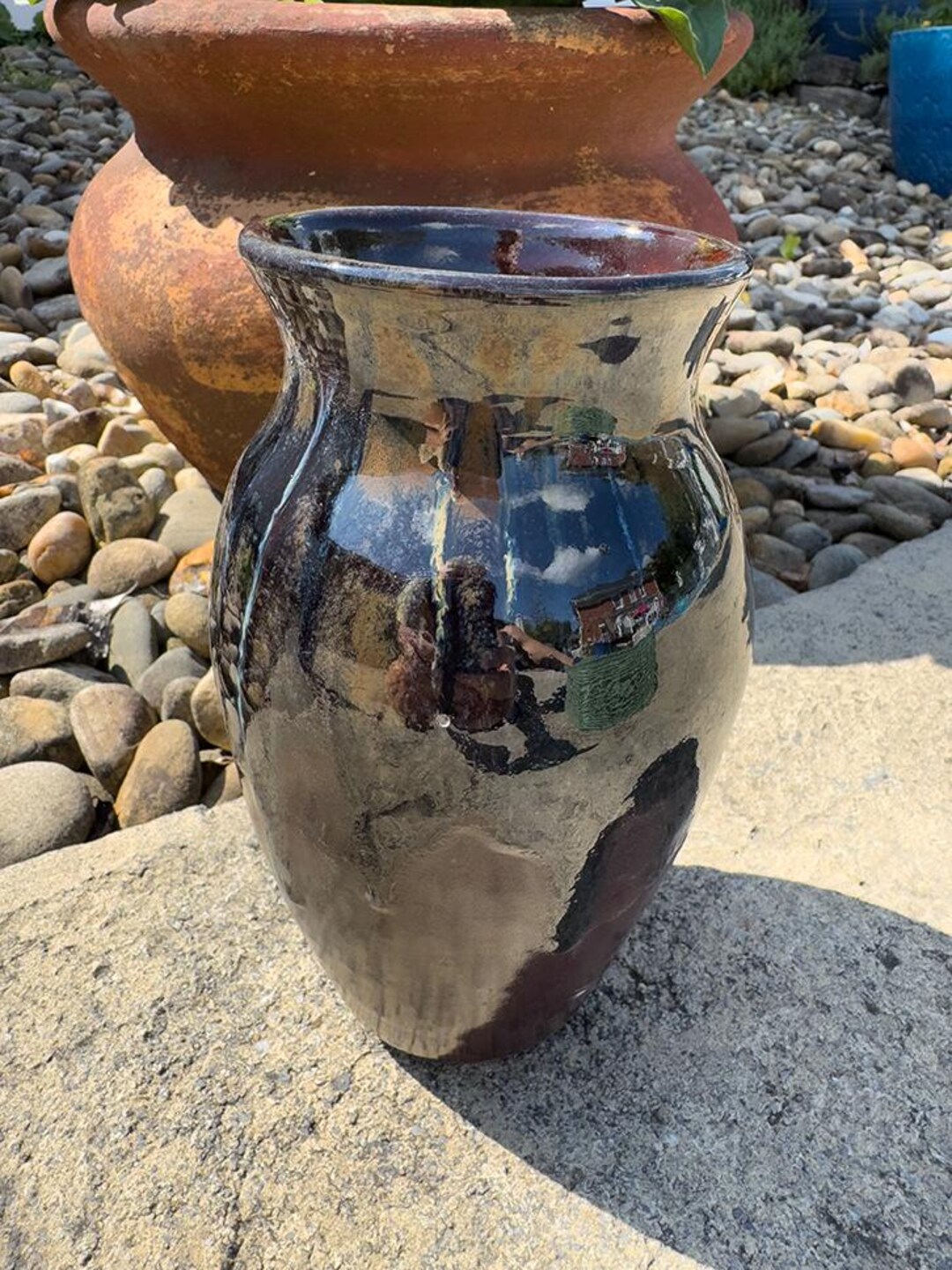Ceramic Vase, Tall, Shiny, Subtle Colors, Stoneware, Handmade, Wheel ...