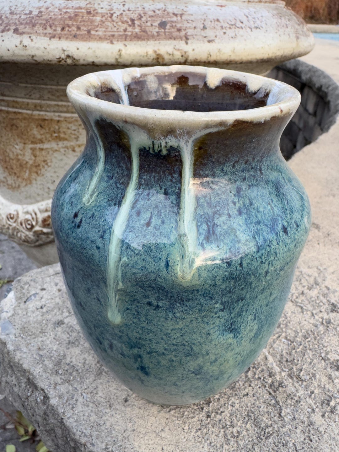 Ceramic Vase, Drippy Glaze, Subtle Colors, Stoneware, Handmade, Wheel ...