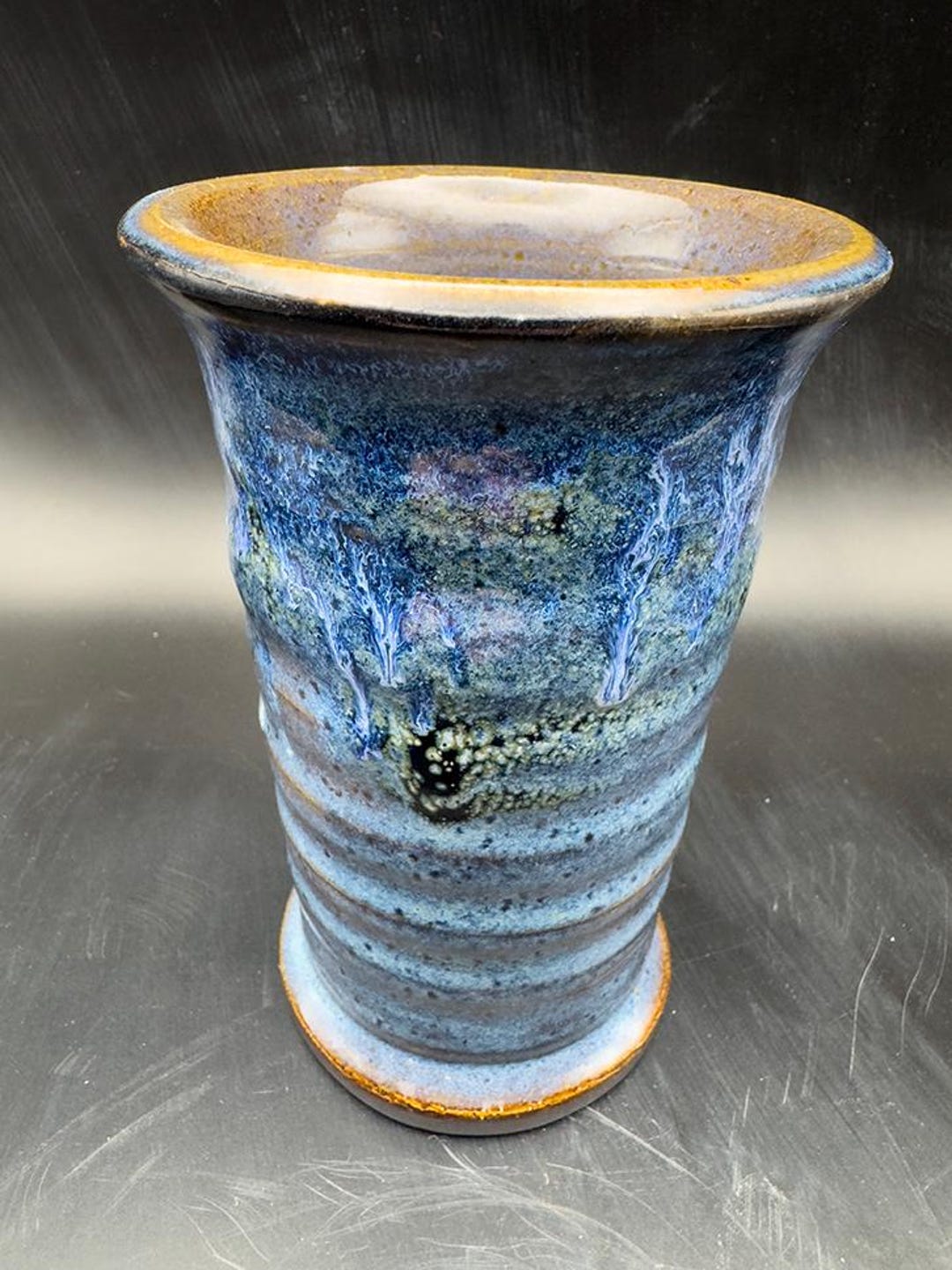 Ceramic Vase, Drippy Glaze, Stoneware, Handmade, Wheel Thrown, Pottery ...