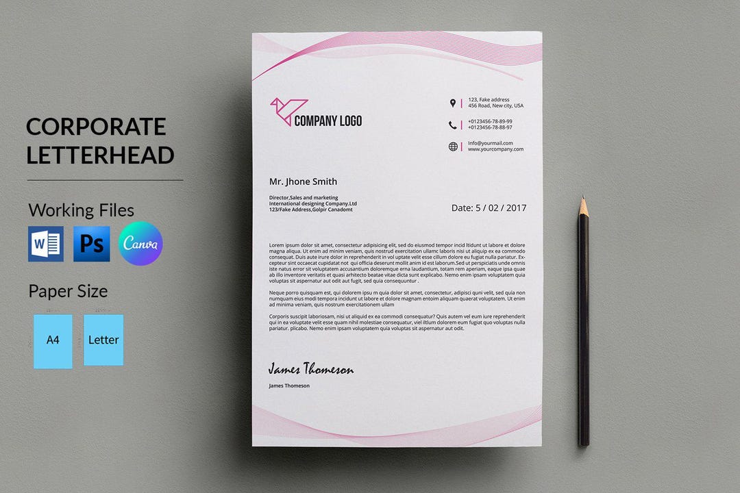 Business Letterhead Template | Modern Corporate Design (digital ...