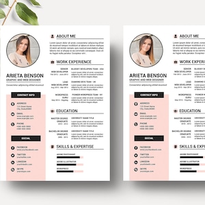 One Page Resume, Clean Resume Template, Minimal Simple Resume ...