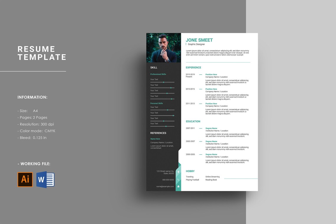 Clean Resume Template Minimal Simple Resume Professional - Etsy