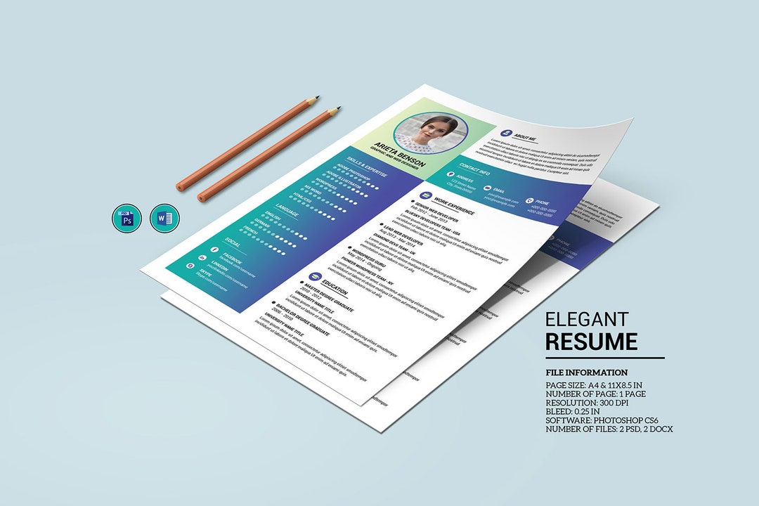 One Page Resume, Clean Resume Template, Minimal Simple Resume ...