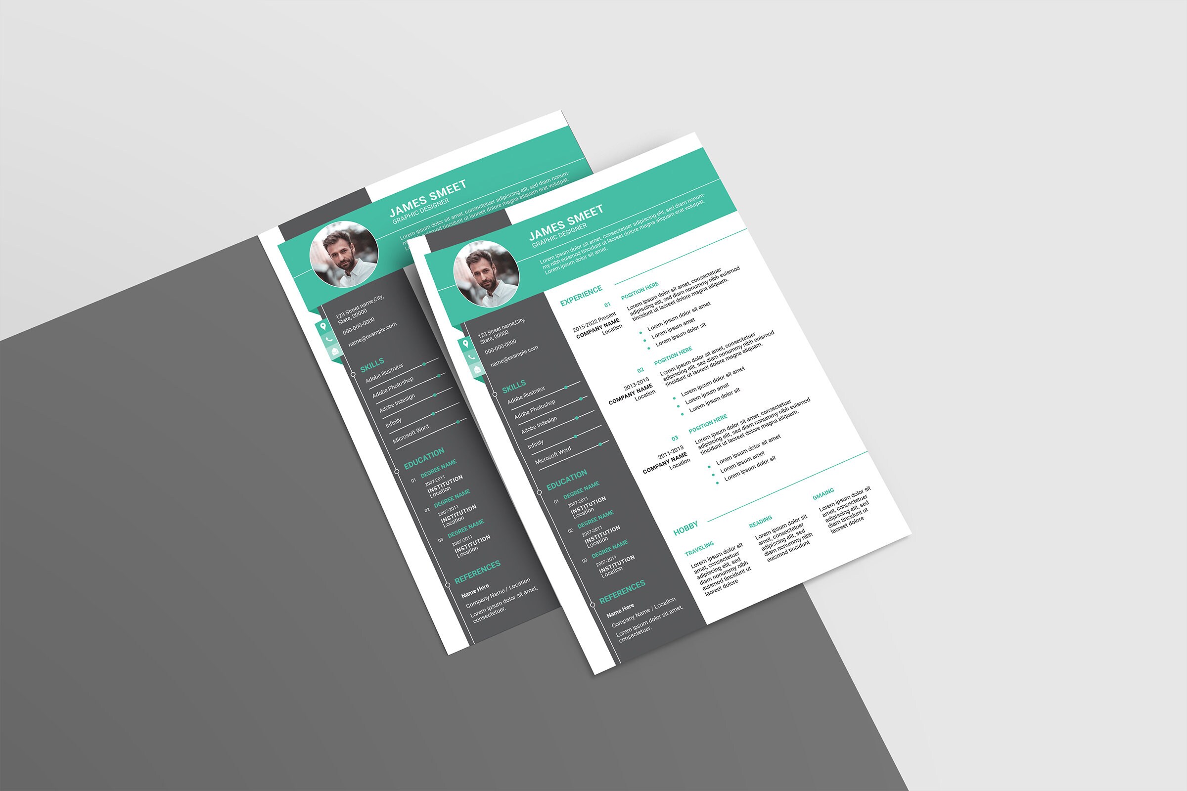 One Page Resume Template, Clean Resume, Professional Resume, CV ...