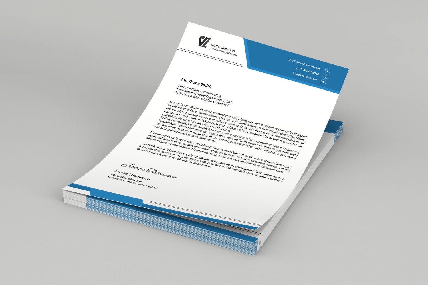 Letterhead Template | Corporate Letterhead, Multipurpose Letterhead ...