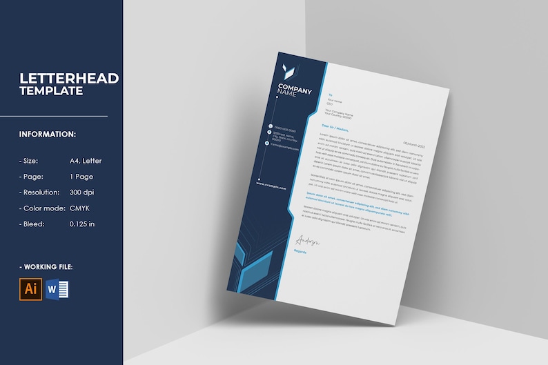 Letterhead Template | Business Letterhead | Minimal Letterhead Design ...