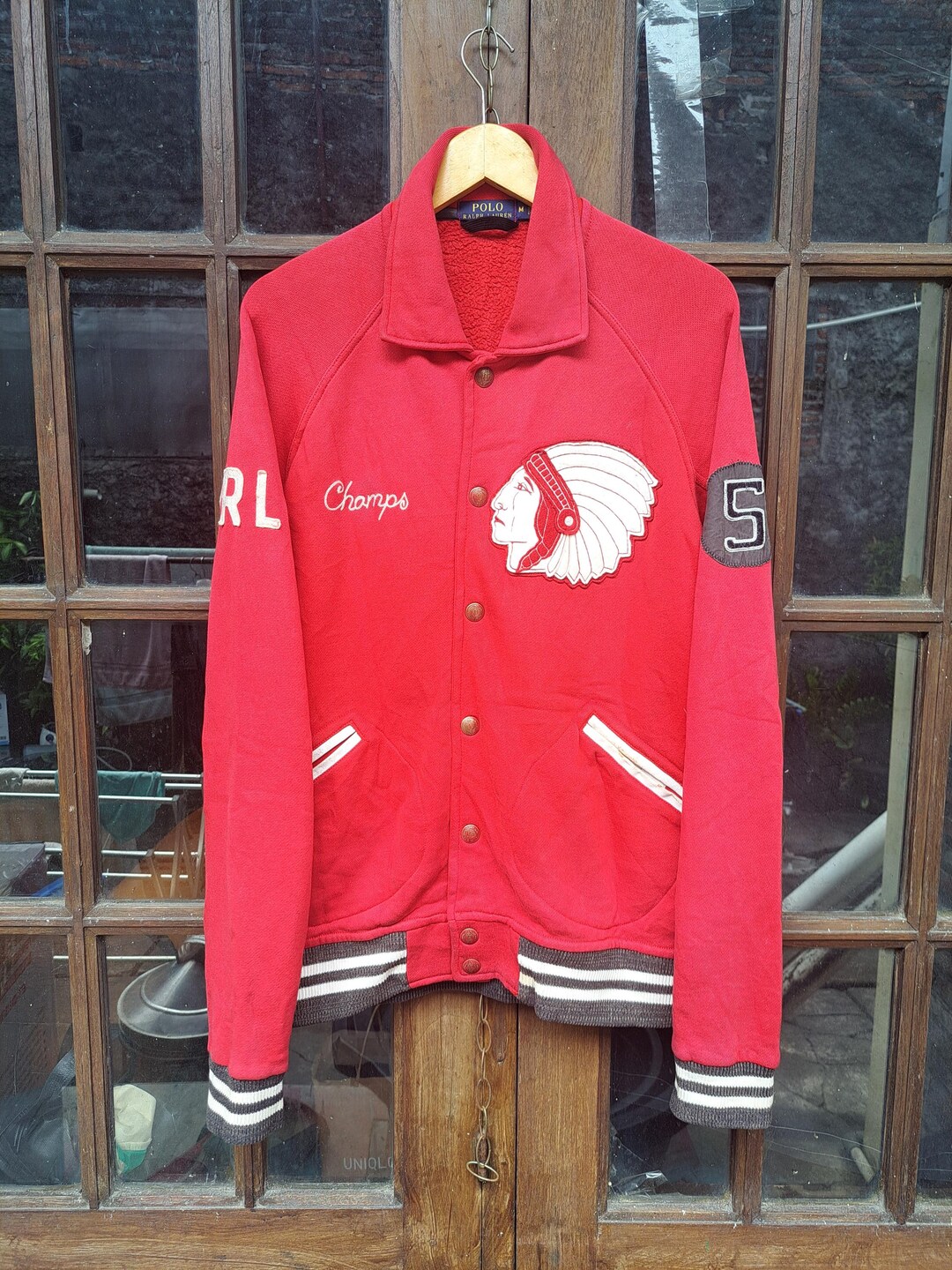 PRL Polo Ralph Lauren Indian Jacket Varsity Chief New York Mens Medium ...