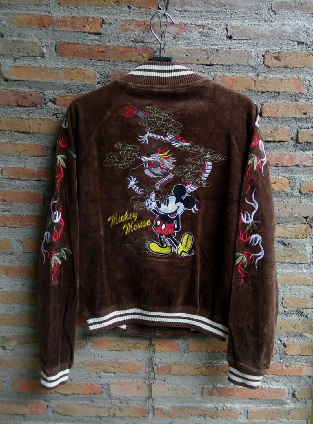 Womens Mickey Mouse Bomber Jacket by Disney Sukajan Dragon Embroidery ...