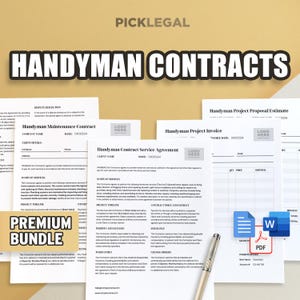 Handyman Contract Service Agreement Bundle | Contract, Maintenance ...