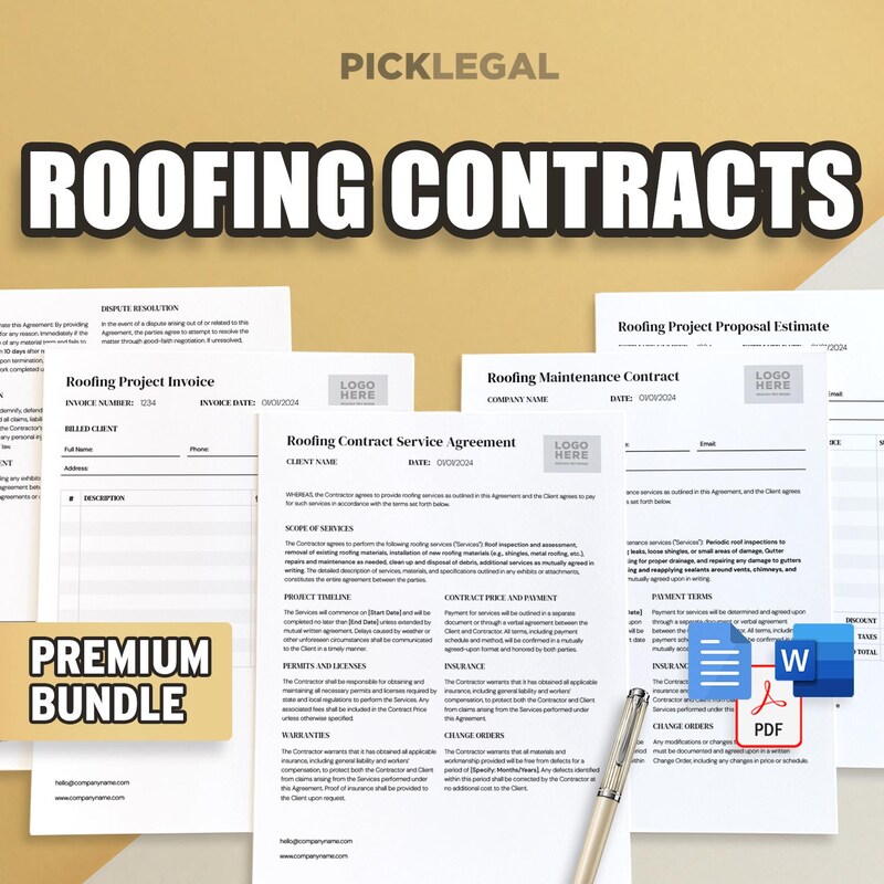 Roofing Contract - Etsy