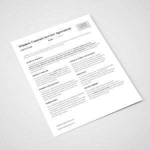 Window Installation Contract Service Agreement Bundle | Contract ...