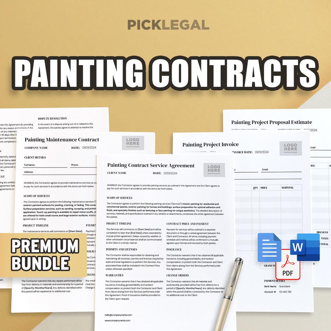 Painting Contract Service Agreement Bundle | Contract, Maintenance ...