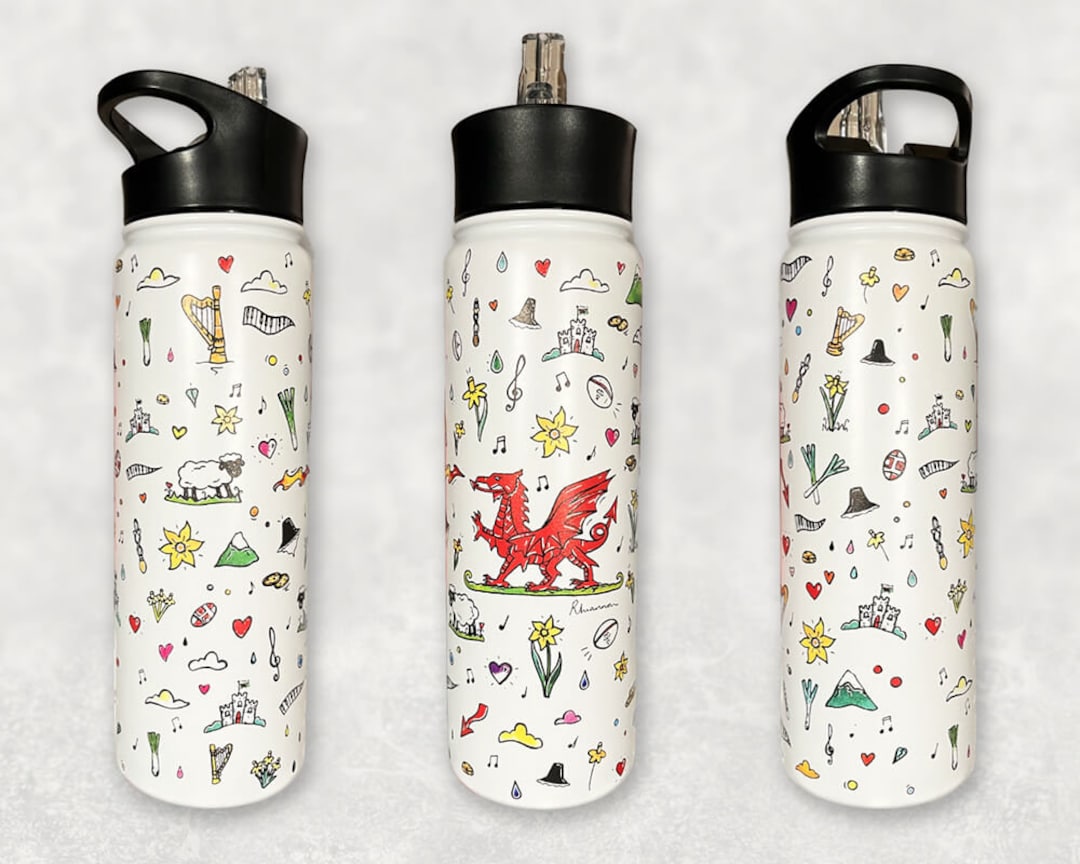 Insulated Welsh Dragon Water Bottle - Etsy
