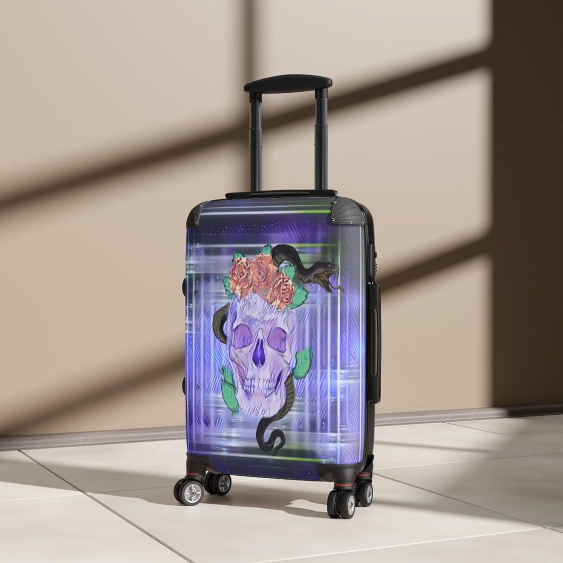 Skull Cabin Suitcase, Skull Luggage, Cabin Suitcase, Suitcase, Carry on ...
