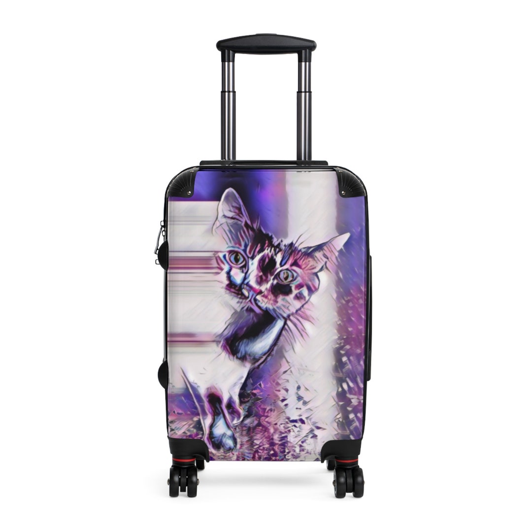 Trolley Cabin Suitcase, Cat Lover Suitcase, Cat Design, Suitcase, Carry ...