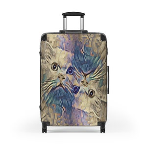 Cabin Suitcase, Cat Lover Suitcase, Cat Design, Suitcase, Carry on ...