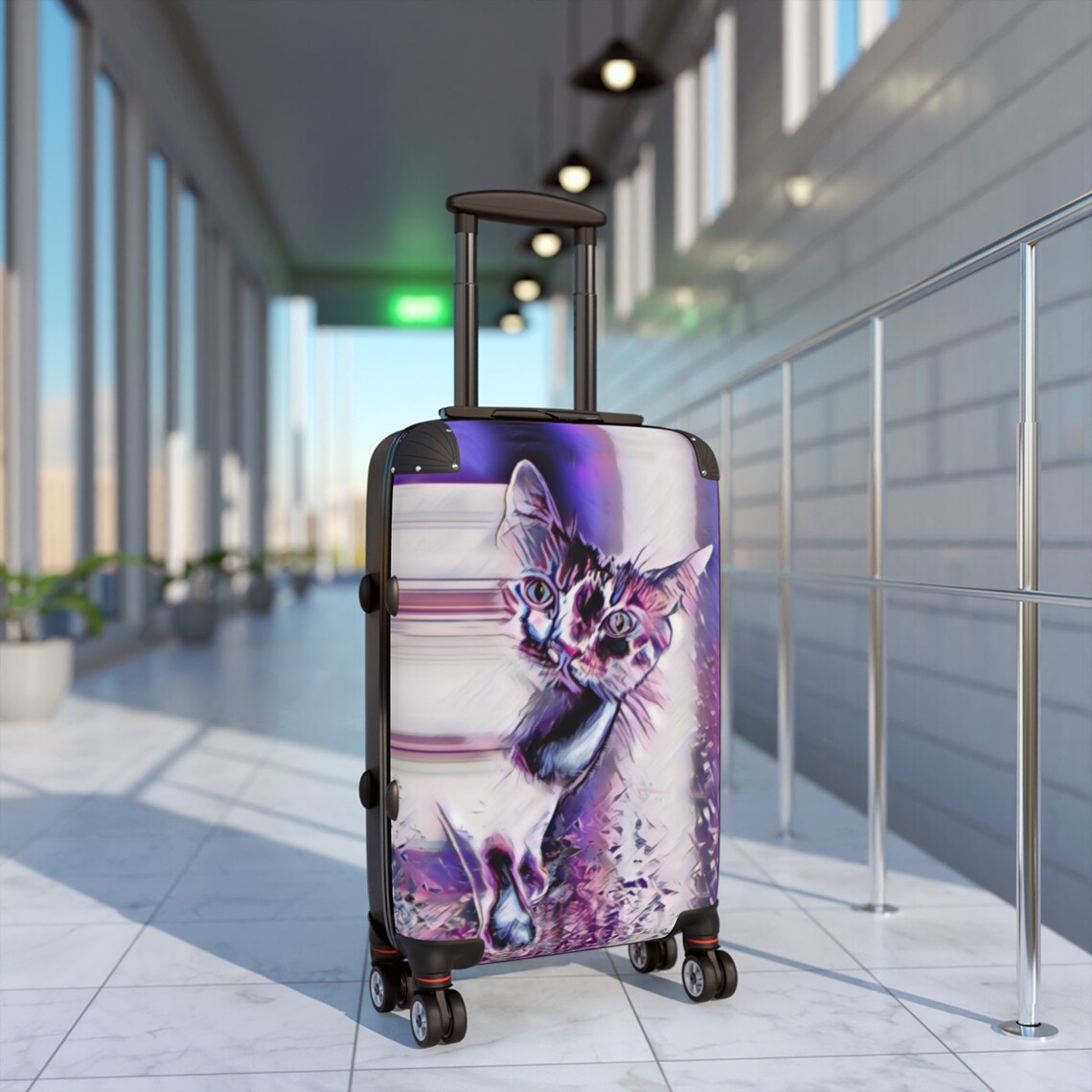 Trolley Cabin Suitcase, Cat Lover Suitcase, Cat Design, Suitcase, Carry ...