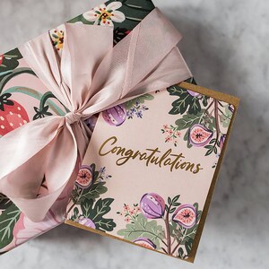 Congratulations Greeting Card | Summer Fruits | Fig | Gold Foil Card - Etsy