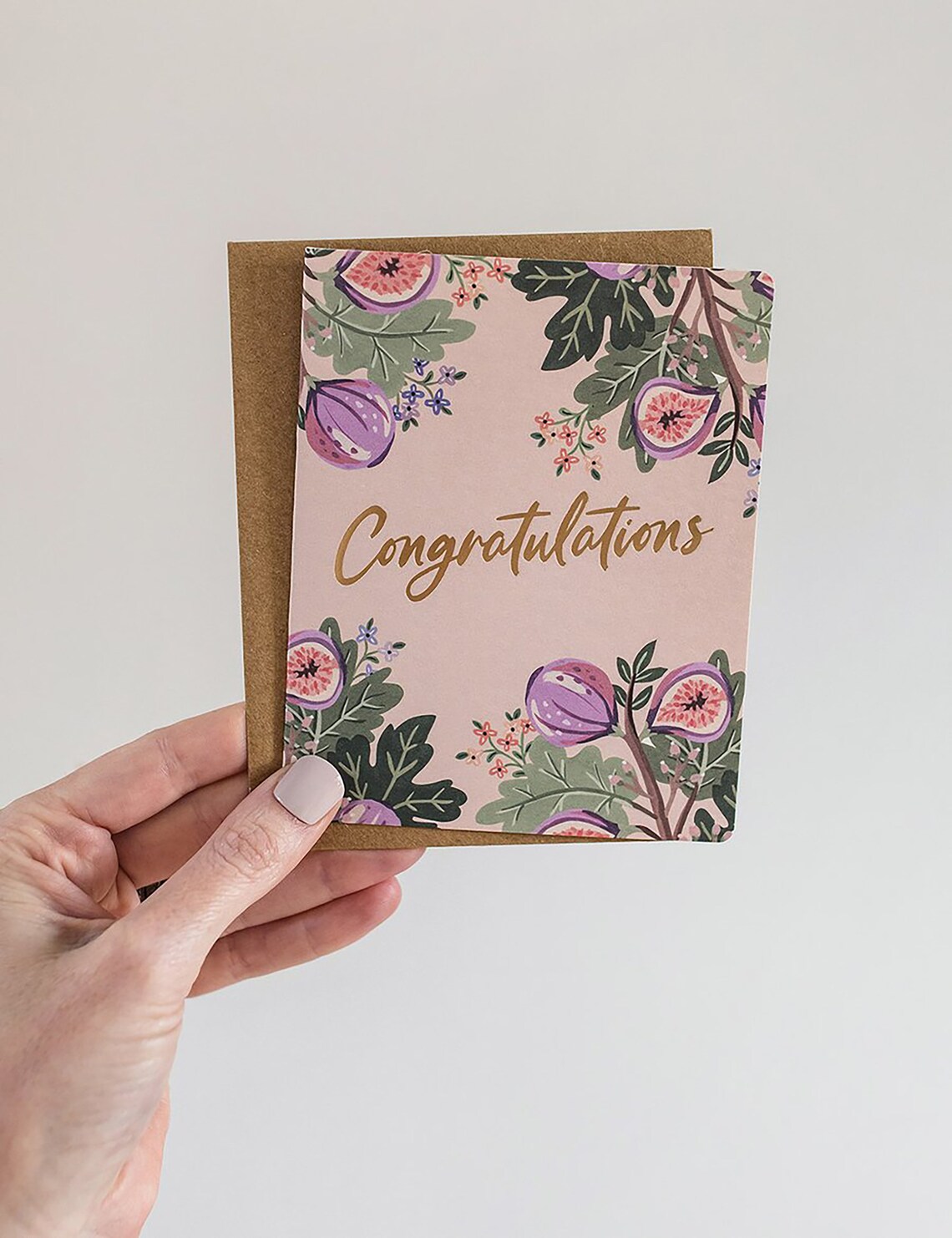 Congratulations Greeting Card | Summer Fruits | Fig | Gold Foil Card - Etsy