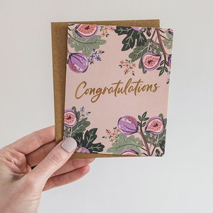 Congratulations Greeting Card | Summer Fruits | Fig | Gold Foil Card - Etsy