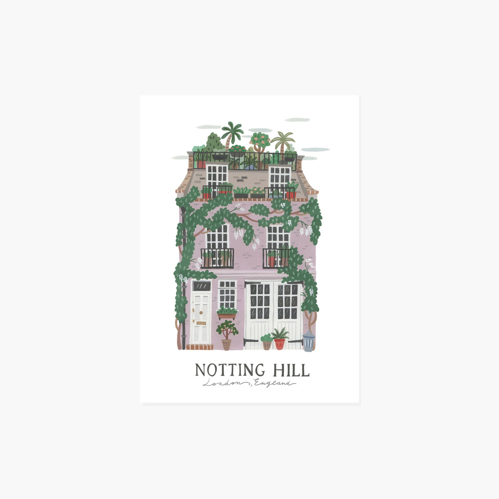Notting Hill London Art Mini Print Illustrated Art Print - Etsy