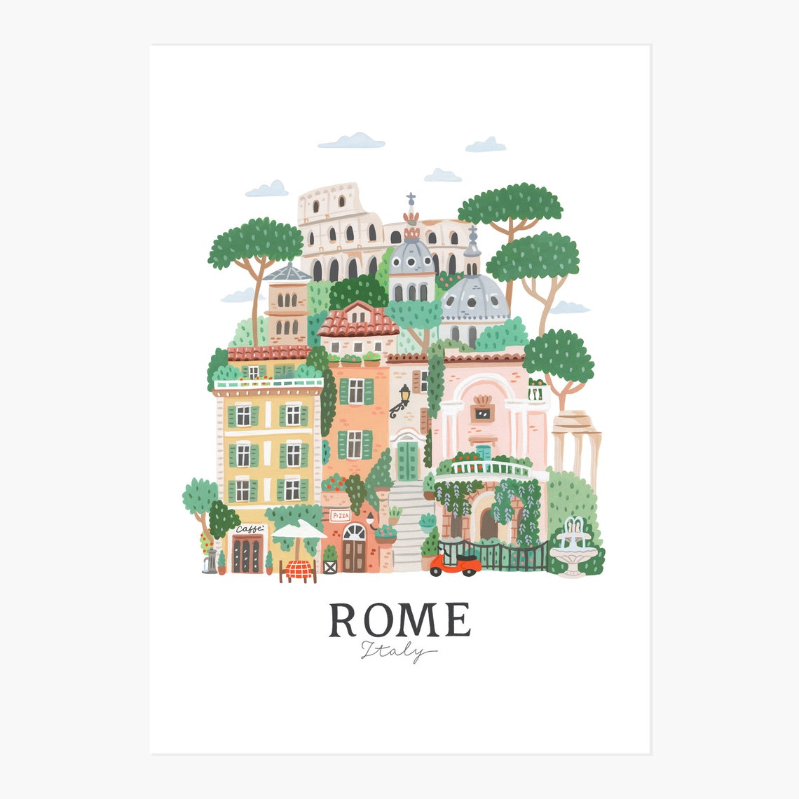 Rome, Italy | Travel Illustration | Giclèe Art Print | Hoglet&co - Etsy UK