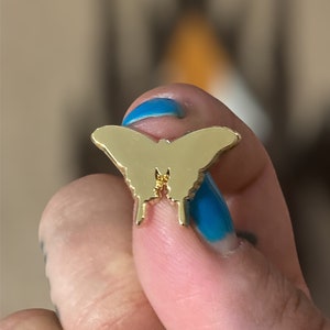 Butterfly Pin Gold Moth Small Bug Silhouette Insect Retro Midcentury ...