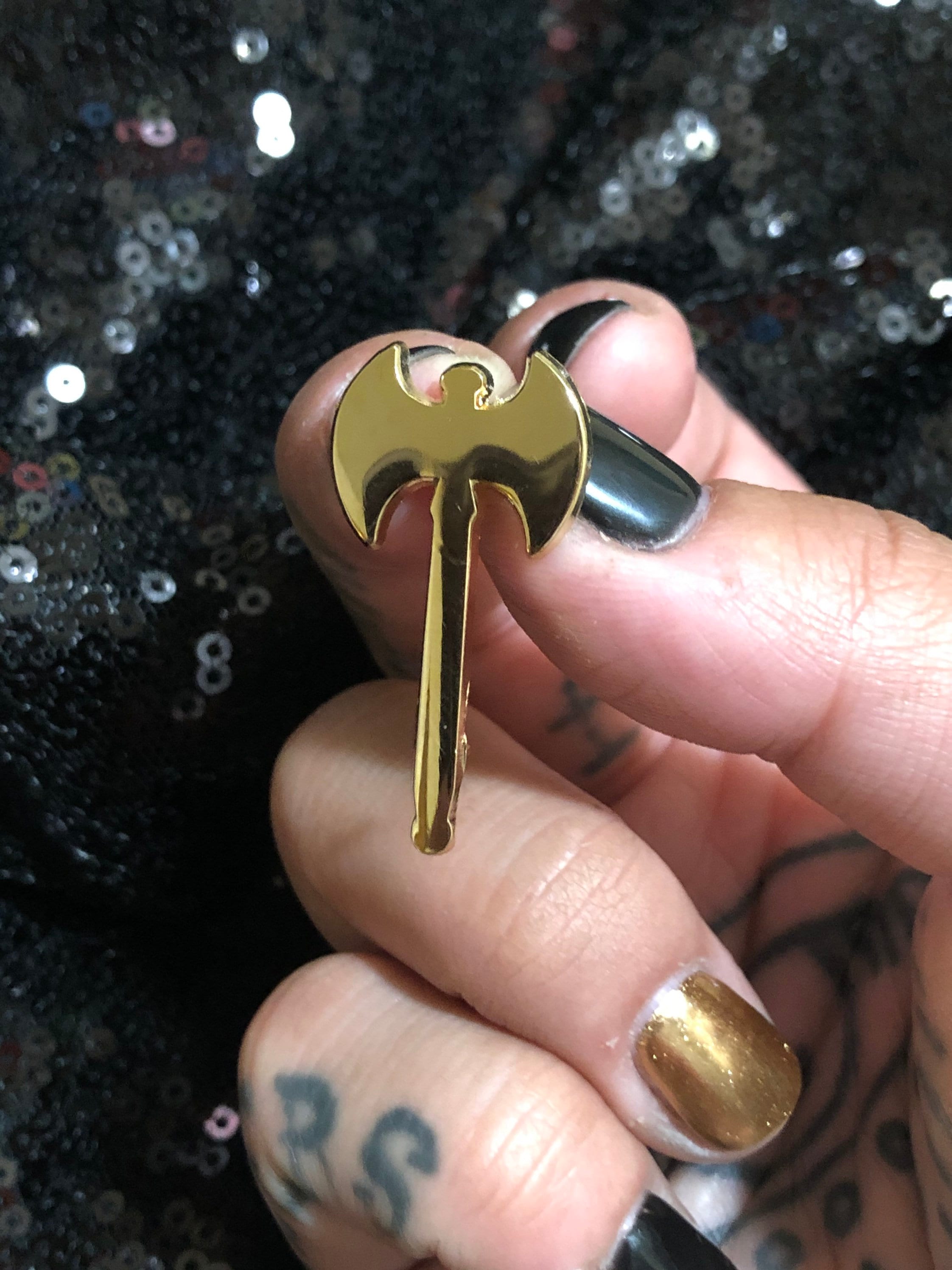 Gold Medieval Weapon Pin Set of 3 Sword Battle Axe Double | Etsy