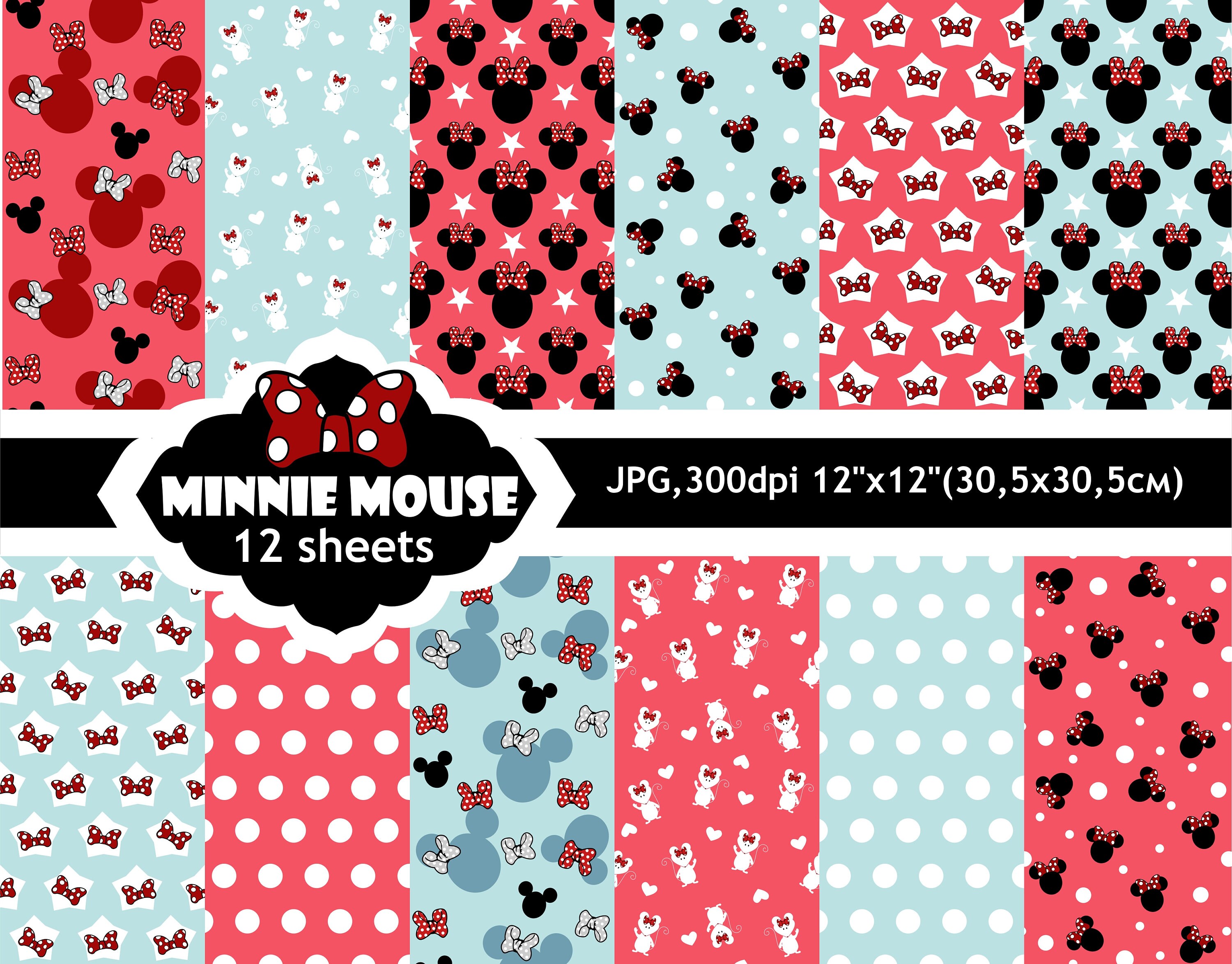 Minnie Mouse scrapbook Minnie Mouse patterns Minnie Mouse | Etsy