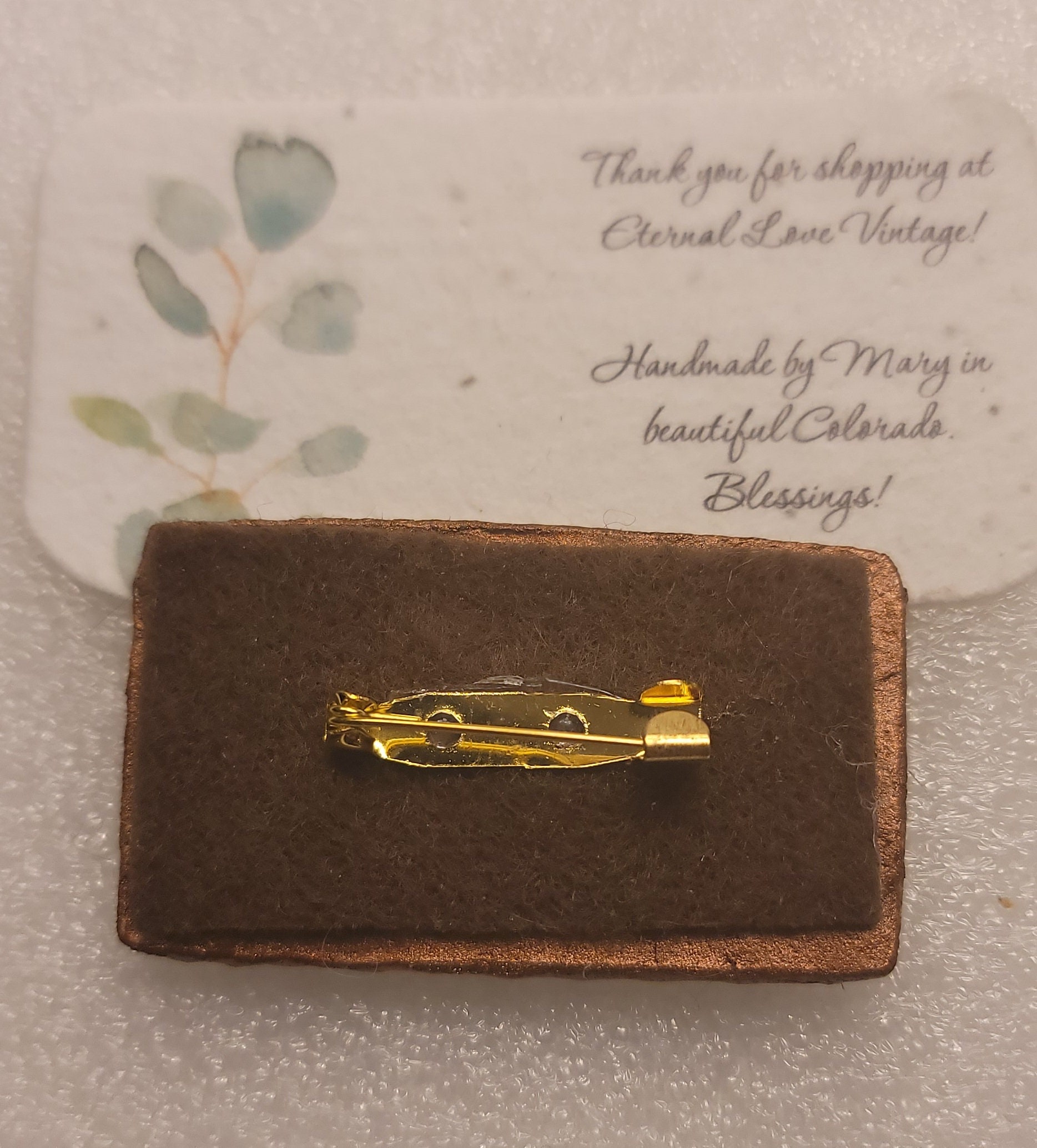 Natural Ceramic Clay Pin in Olives and Rich Caramels. One of a Kind and ...