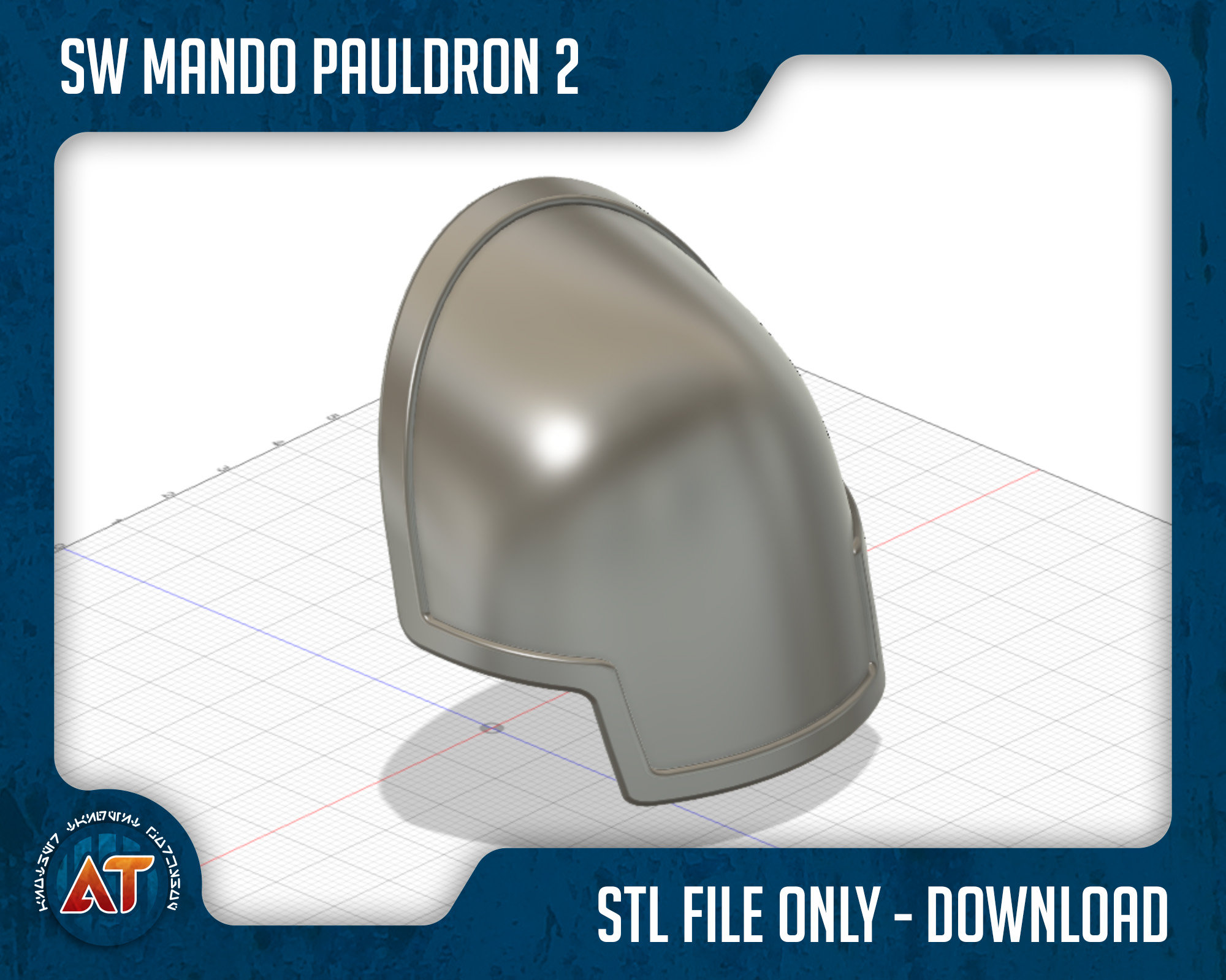 Star Wars Inspired Mando Shoulder Pauldron 2 3D Printable STL - Etsy
