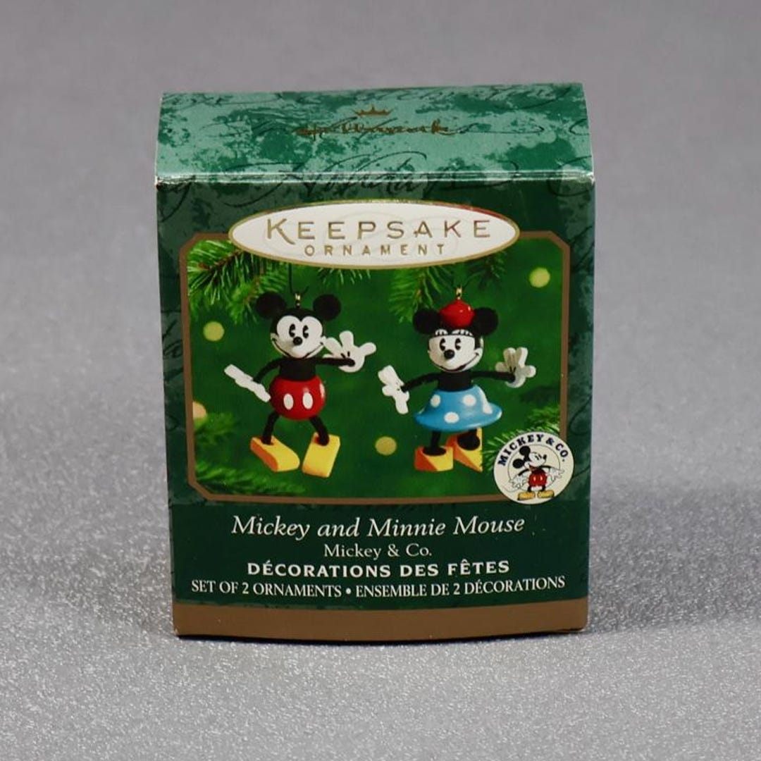 Hallmark 2000 Mickey and Minnie Mouse Disney Miniature Ornament Set/2 ...
