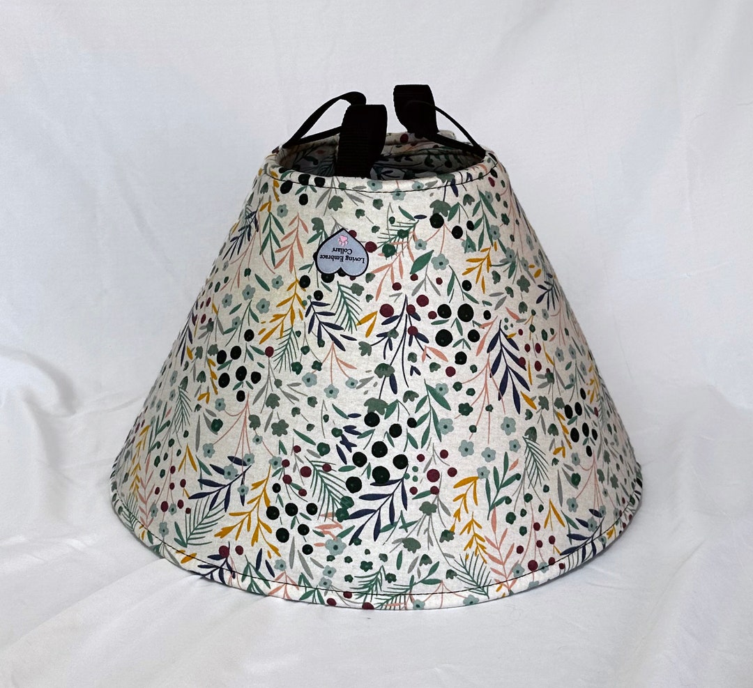 Fabric Dog Cone, Berries & Blooms Print, Comfortable Soft Medical Cone ...